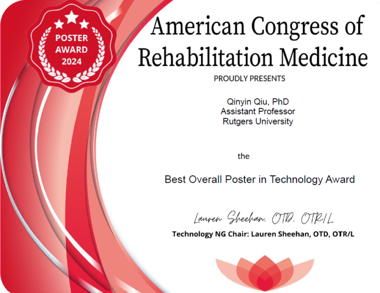NeuroTechR3 Awarded ACRM Best Overall Poster in Technology – NeuroTechR3